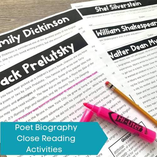 Reading Comprehension Passages and Questions Famous Poet Biographies