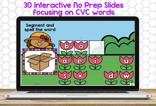 Spring CVC words for Google Slides™ by Melissa Moran | TPT
