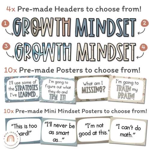 Modern Ocean Growth Mindset Display | Ocean Animals Classroom Decor ...