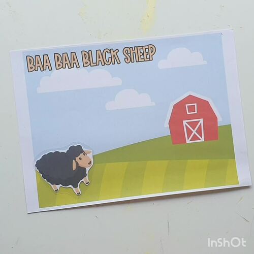 Nursery rhymes Interactive Printable For Preschool,Baa Baa Black Sheep