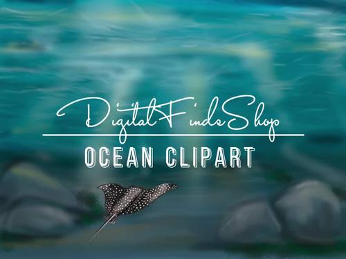 Ocean clipart, sea animals clipart, watercolor ocean, whale killer ...