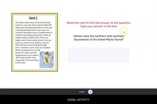 Plains Native Americans Activity Scavenger Hunt with Easel Option