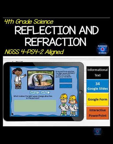 4TH Grade Science NGSS 4-PS4-2 Reflection and Refraction of Light Waves