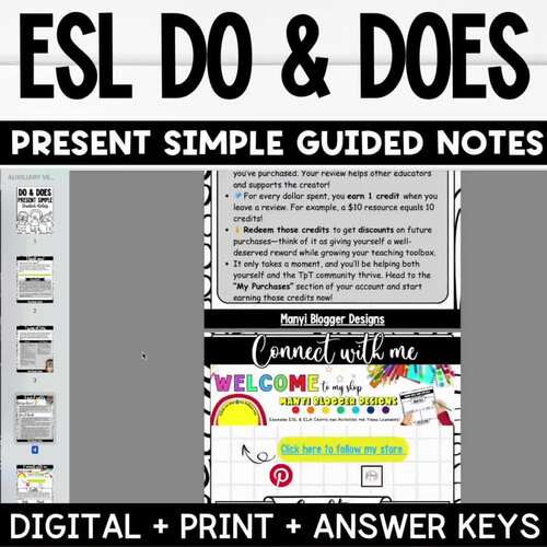 Auxiliary Verb DO & DOES - Present Simple Tense Guided Notes-Worksheets