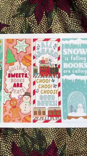 Winter Holiday Printable Bookmarks | Student Christmas Holiday Bookmark ...