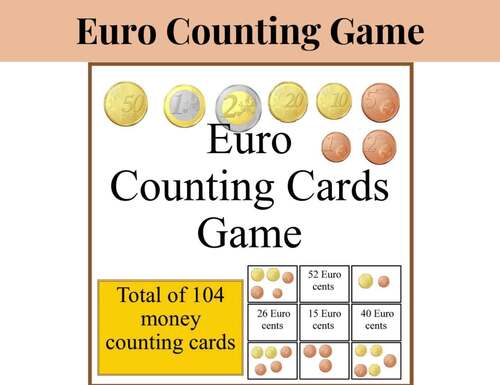 Euro Money Counting Cards Game – 104 Printable Cards for Coin Recognition