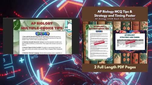 AP Biology Back to School MCQ Strategy & Timing Skills Posters Decor ...