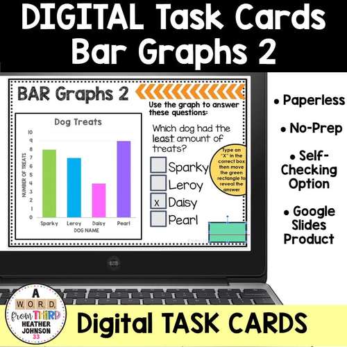 Digital Task Cards for Google Math Bar Graphs 2 by Heather Johnson 33