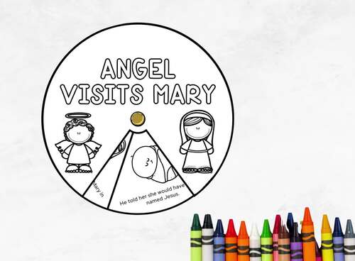Angel Visits Mary Nativity Bible Spinning Wheel Craft for Sunday School