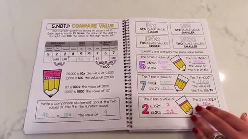 5th Grade Interactive Math Notebook: 5.NBT.1-7(Numbers & Operations in ...