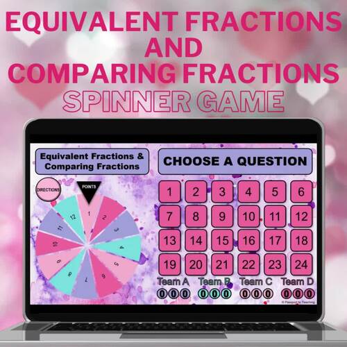 Valentine’s Day Equivalent Fractions and Comparing Fractions Digital Game
