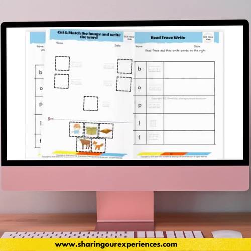 CVC "ox" word family printable Phonics worksheets for kids by SOE store