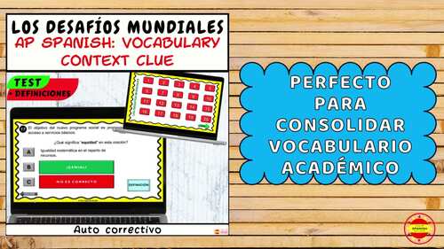 AP Spanish Global Challenges Digital Vocabulary Quiz | Los Desafíos ...