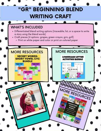GR Beginning Consonant Blend Writing Craftivity - Phonics Writing & Craft