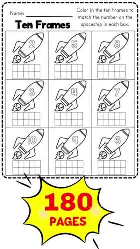 Preschool Math (Math Centers) - Math Review Worksheets No Prep MEGA BUNDLE