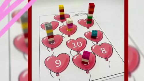 Valentine counting 1-20 math craft activity by Craft for Kids | TPT