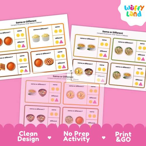 Winter Food Same or Different Game • Visual Discrimination Cards Preschool