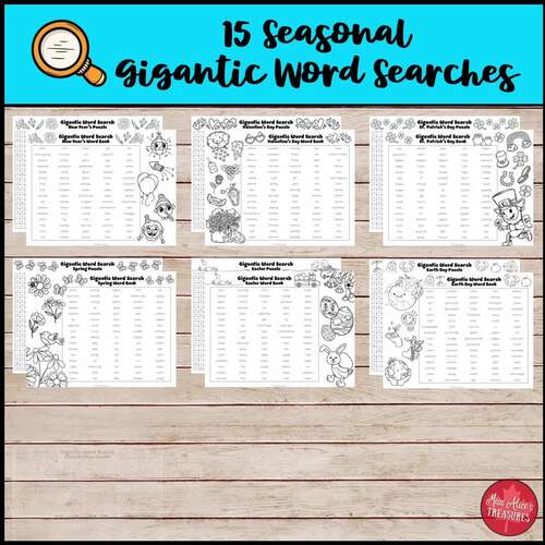 Just For Fun Activities - Gigantic Word Searches by Miss Alice's Treasures