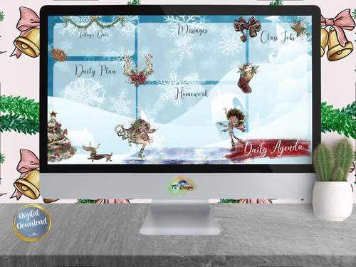 Christmas Digital Bulletin Board by Teach Elite | TPT
