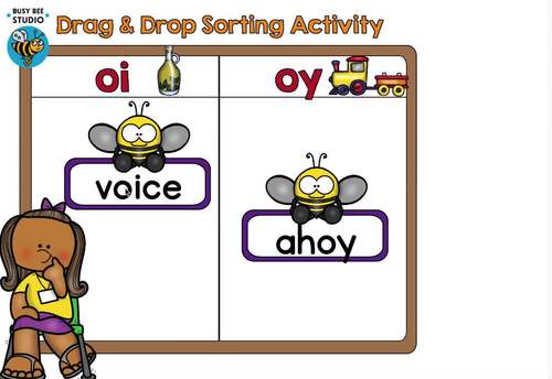 OI OY DIPHTHONG SORT PHONICS BOOM CARDS VOWEL DIPTHONG OY AND OI GAME