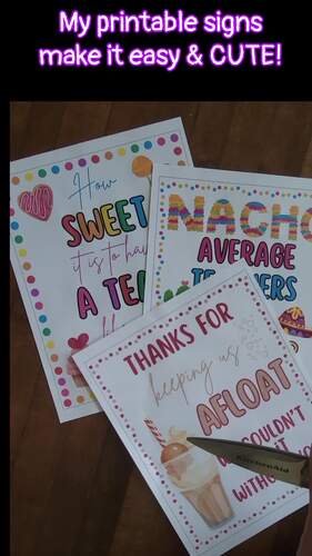 Printable Appreciation Sign Bundle - 10 Food Treat Drink Themed Thank ...