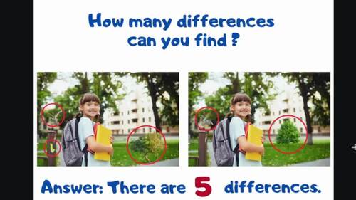 Back to School Activities Spot the Difference Digital Resource | TPT