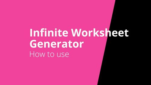 Infinite Worksheet Generator - Unlimited SUBTRACTION Sums - Answer Keys ...