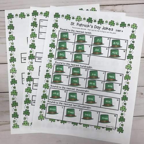 St. Patrick's Day Math Activities for 5th Grade- PRINT | TPT