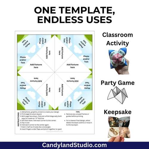 Editable Fortune Teller Canva Template, Cootie Catcher, Chatterbox Game ...