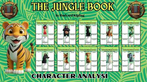 THE JUNGLE BOOK by Rudyard Kipling - Character Analysis Worksheets