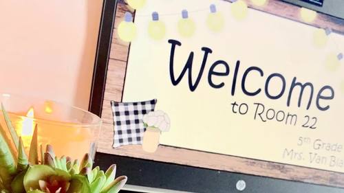 Farmhouse Themed Back To School Night Presentation - EDITABLE | TPT