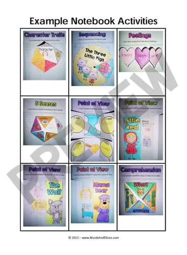 Fictional Literacy Interactive Notebook Activities by Nicole and Eliceo