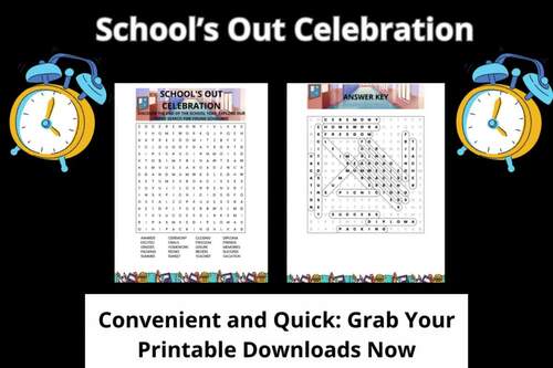 End of the Year Word Search- Engaging Vocabulary Challenge. For 3rd-6th ...