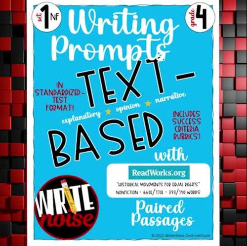 30 NO-PREP Gr 4 NONFICTION Text-Based WRITING PROMPTS State Test Prep EON