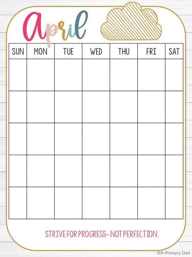 Boho Bright Rainbow Calendars Editable by A Primary Owl | TPT