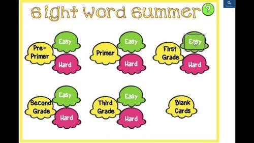 Sight Words GAME - Build a SUMMER scene - Create a scene - BOOM Cards