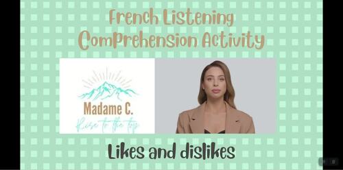 French Listening Comprehension Activity (Likes and Dislikes) | TPT