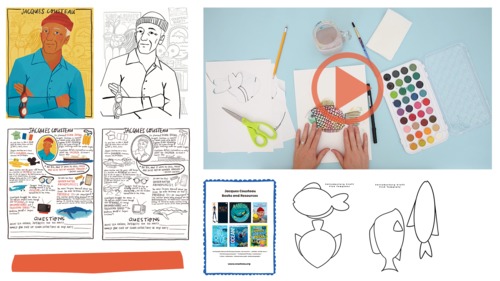 Jacques Cousteau Beginner Art Craft Lesson, Cute Fact Sheet, Printables ...