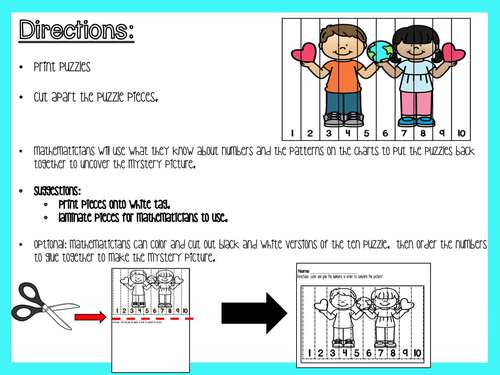 Counting Puzzles to 10 Earth Day Theme by Erika Deane | TPT