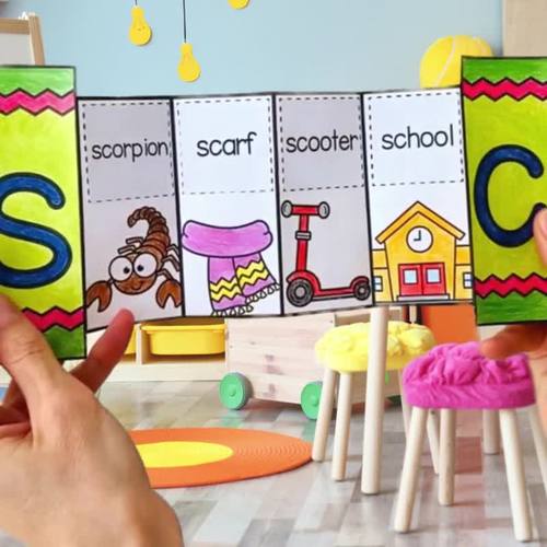 Consonant blends matching cut and paste activity sc sk and sm beginning ...