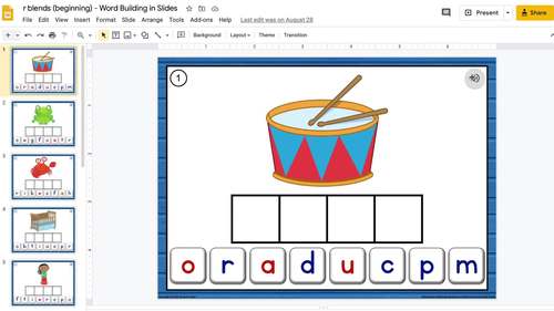 Digital Beginning R Blends - Phonics Word Building by Second Grade Smiles