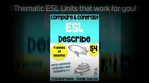 ESL Plans & Picture Cards Thematic Unit - English Language Learner ...