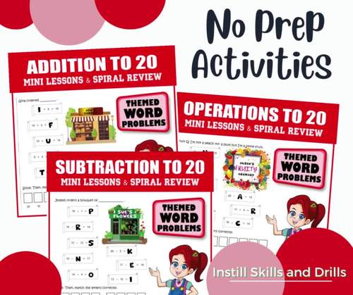 Addition and Subtraction within 20 Morning Work & Spiral Review ...