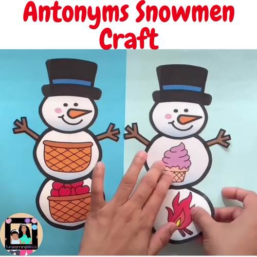 Winter Snowman Antonyms Center Activity | Winter Opposites Craft