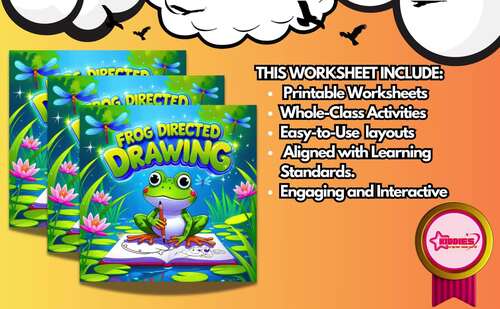 Cute Frog Directed Drawing | How To Draw Frog 3rd,4th,5th,6th,7th,8th Activities