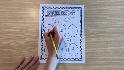 3rd Grade Easter Egg Math Mixed Practice PRINT and DIGITAL | TPT
