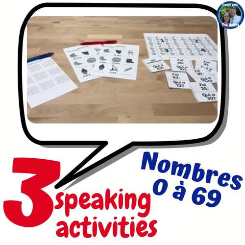 French Speaking and Listening Activities Numbers Practice 0 to 69 les ...