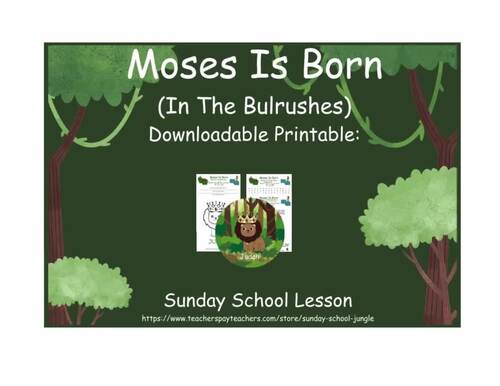 Moses Is Born (In The Bulrushes) - Sunday School Lesson by Sunday ...