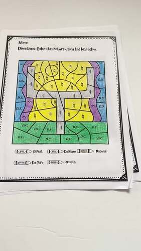 No Prep Music Activity | Football Color By Code | Music Symbols | TPT