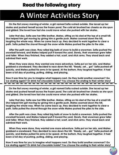 WIDA ACCESS Narrative Writing Practice Winter Fun ESL by ELL Connections